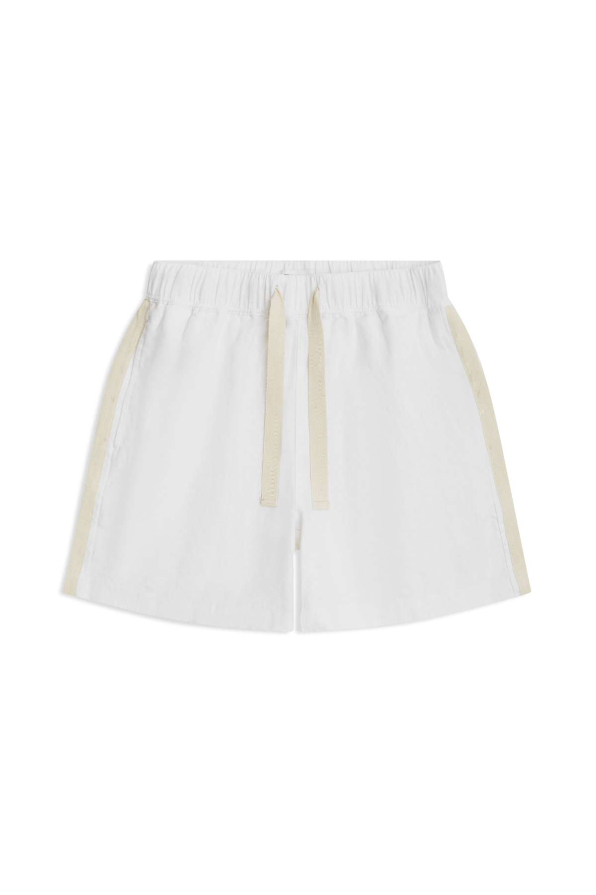 Amalfi Stripe Linen Short - White